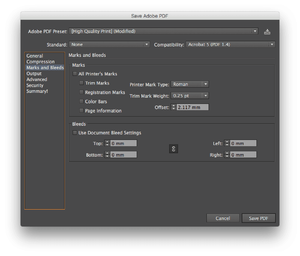 Setting PDF preset - Expressprint.com.my