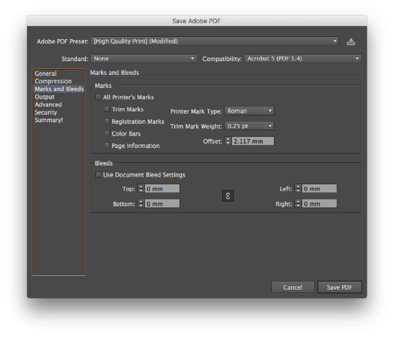Setting PDF preset - Expressprint.com.my